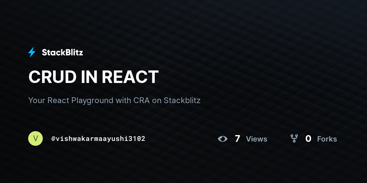 CRUD IN REACT - StackBlitz