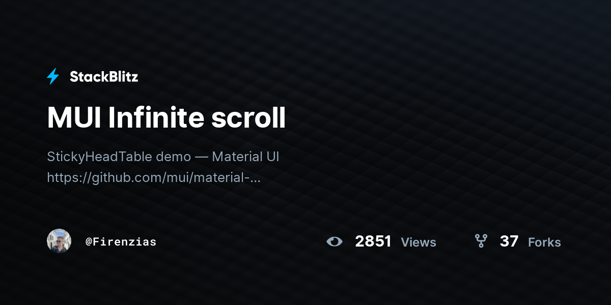 MUI Infinite scroll - StackBlitz