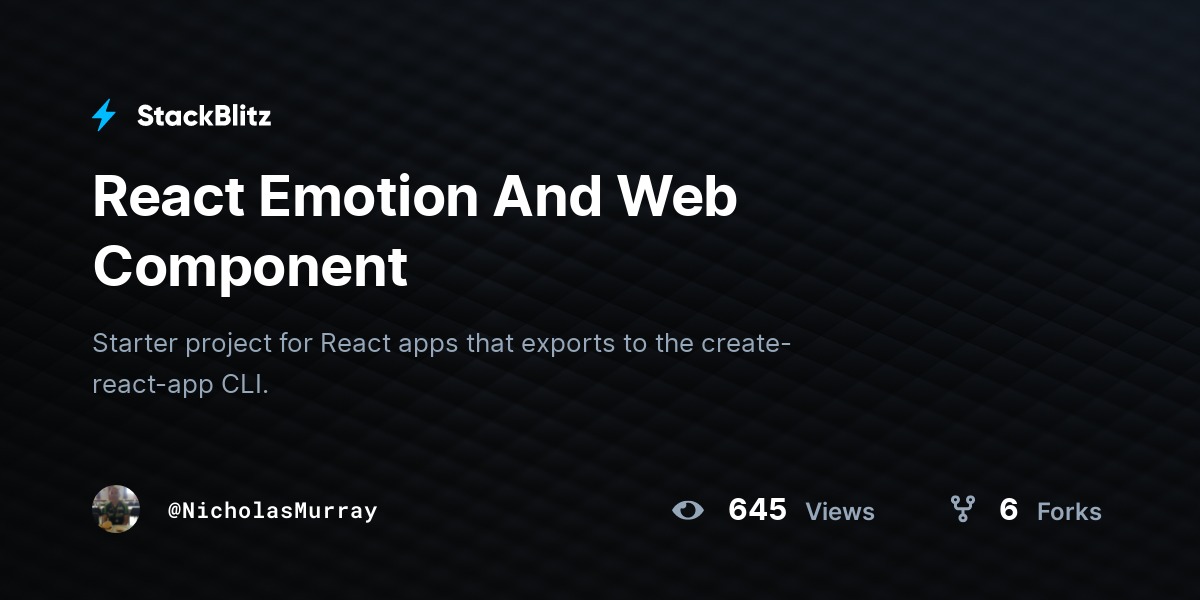 React Emotion And Web Component - StackBlitz React Emotion And Web Component - StackBlitz