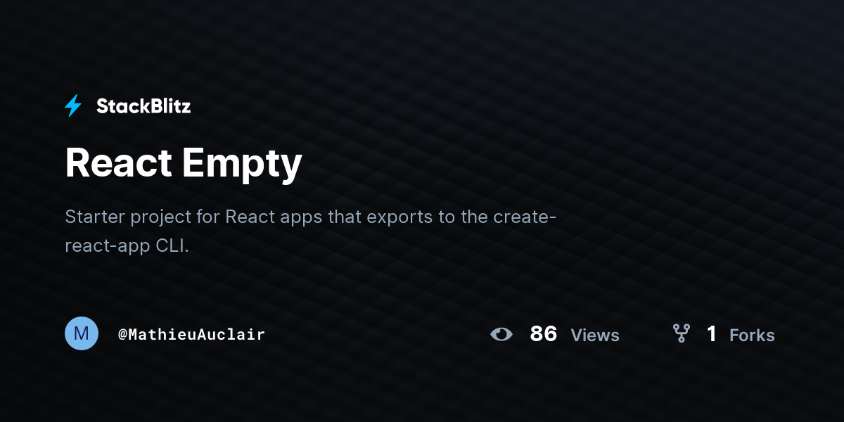 React Empty - StackBlitz