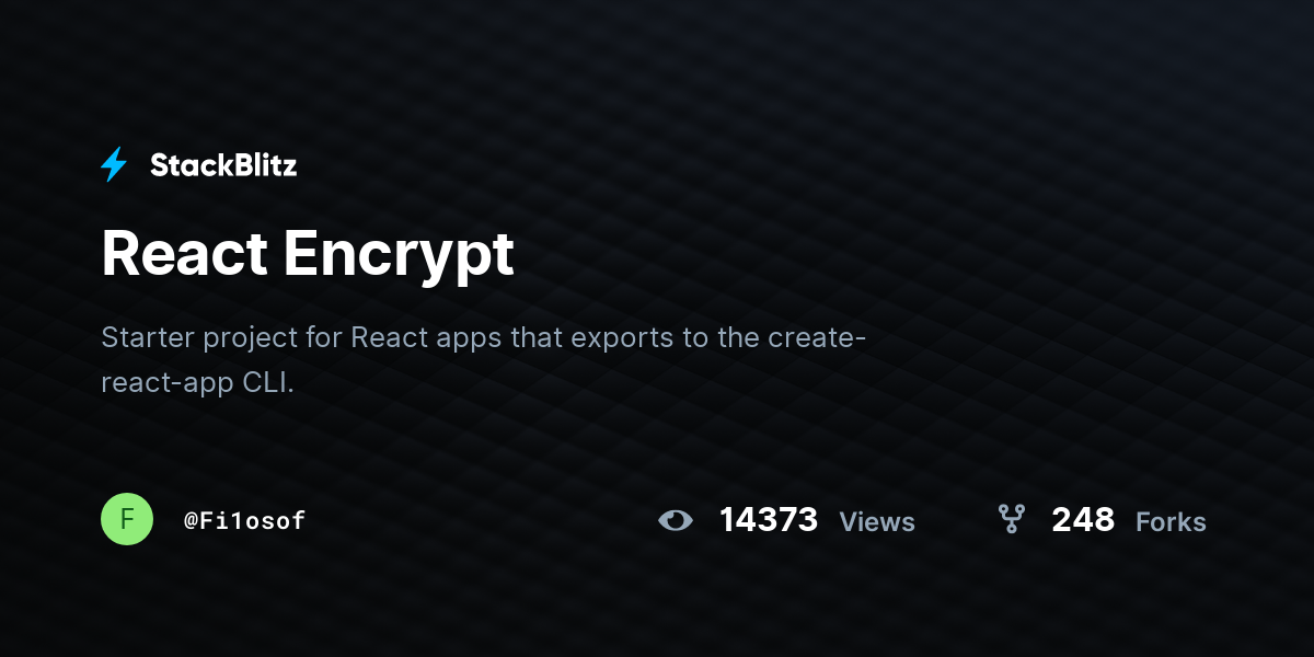 React Encrypt - StackBlitz