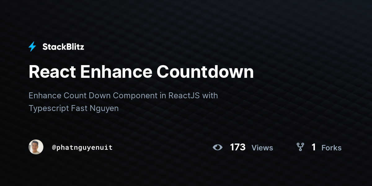 React Enhance Countdown Stackblitz