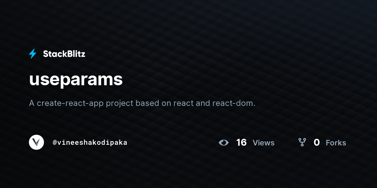 Useparams Stackblitz