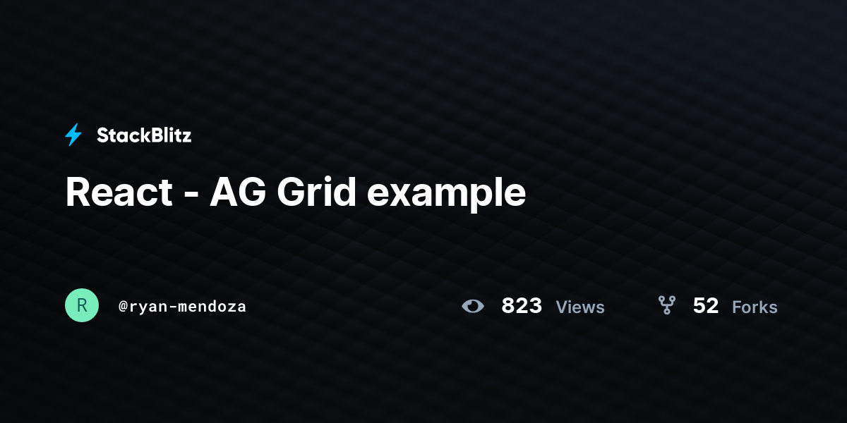 React - AG Grid example - StackBlitz