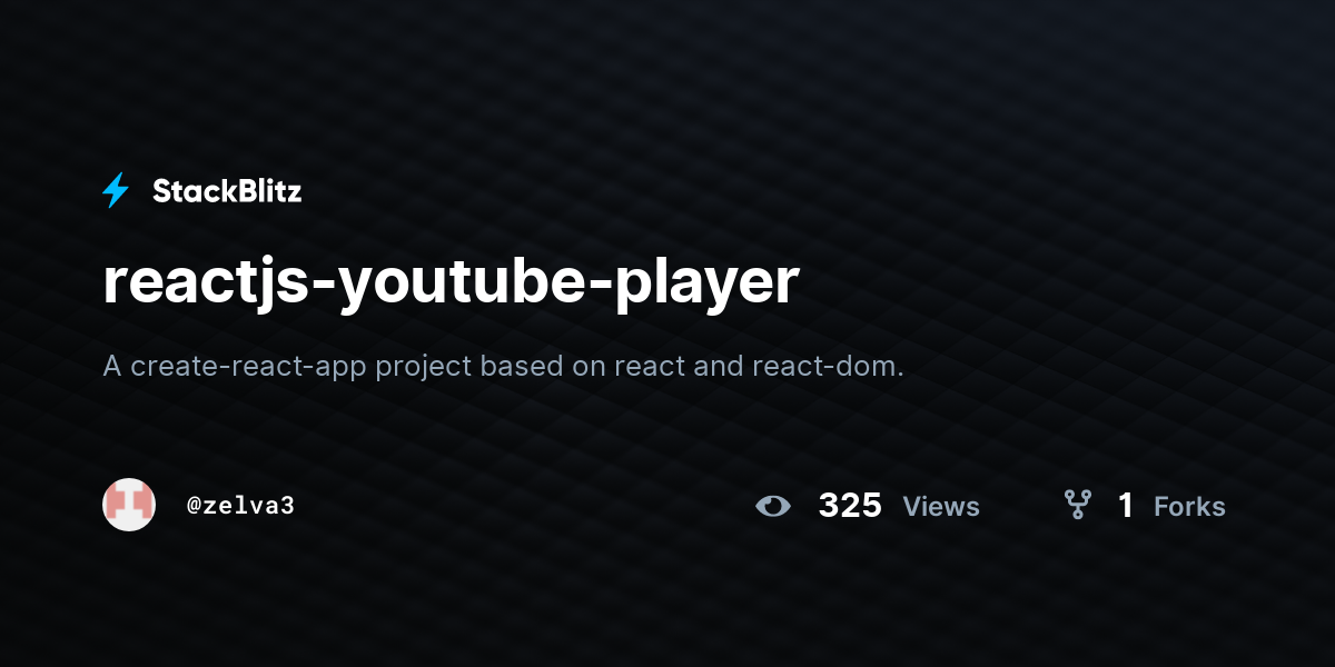 reactjs-youtube-player - StackBlitz