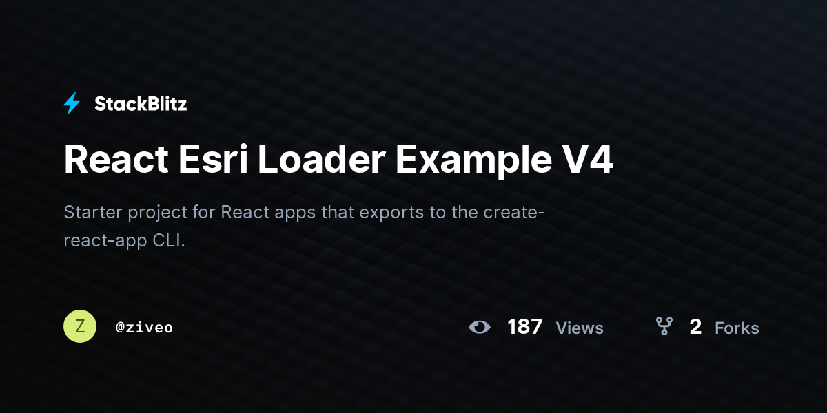 React Esri Loader Example V4 - StackBlitz