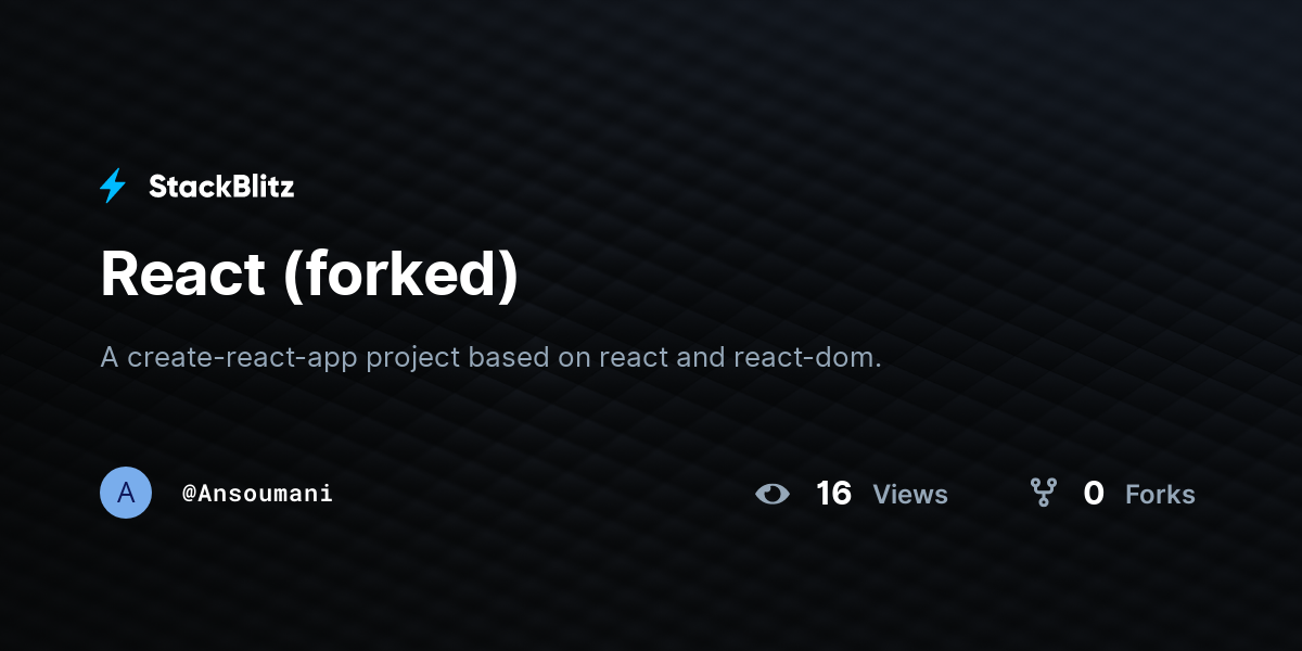 React Forked Stackblitz