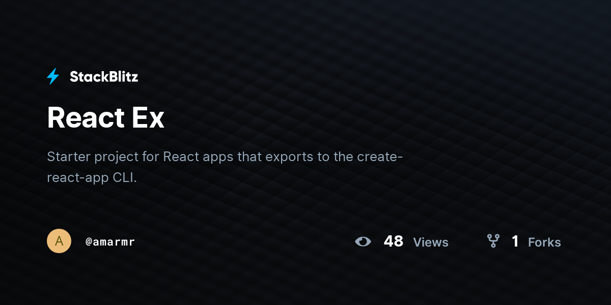 React Ex - StackBlitz