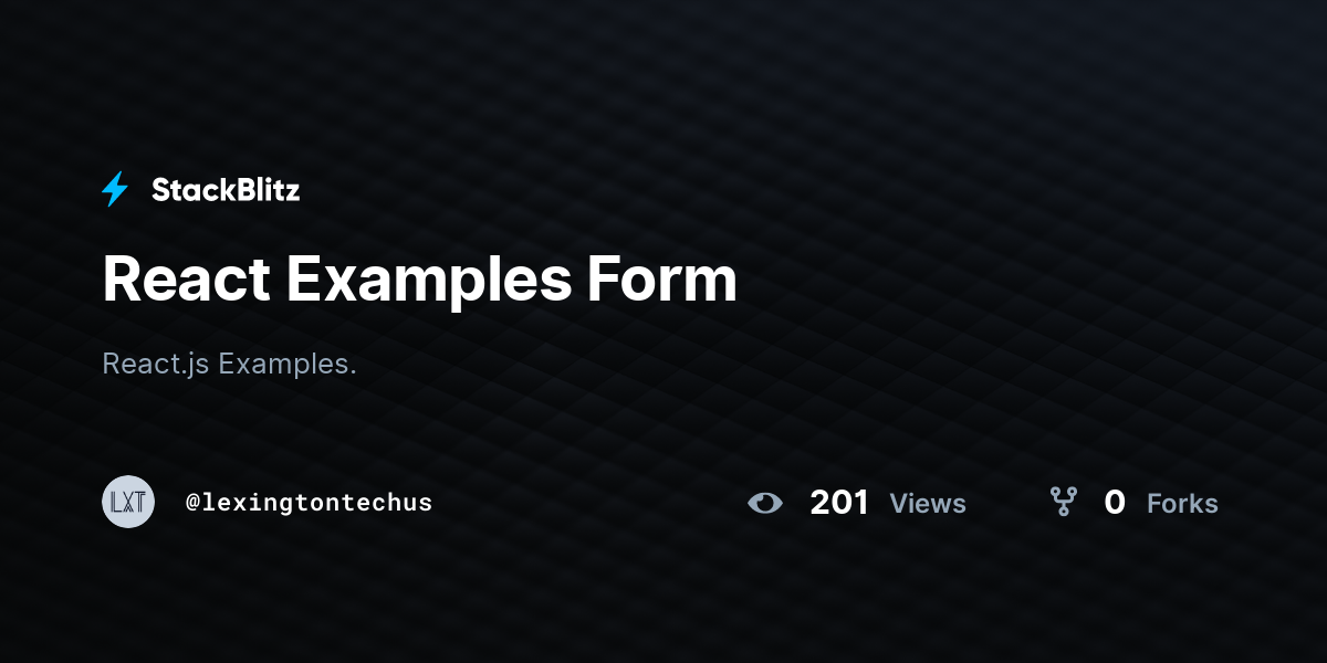 React Examples Form - StackBlitz
