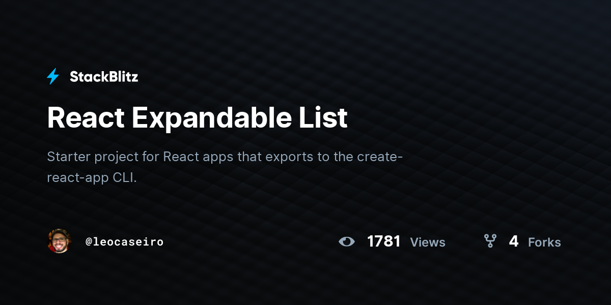 React Expandable List - StackBlitz