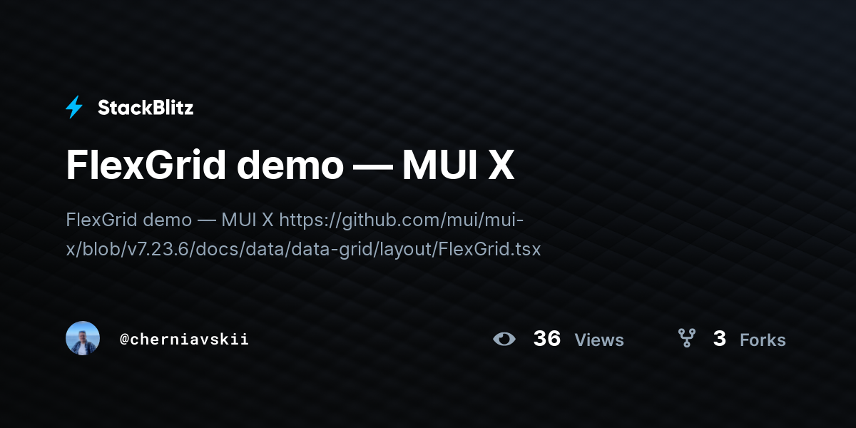 FlexGrid demo — MUI X - StackBlitz