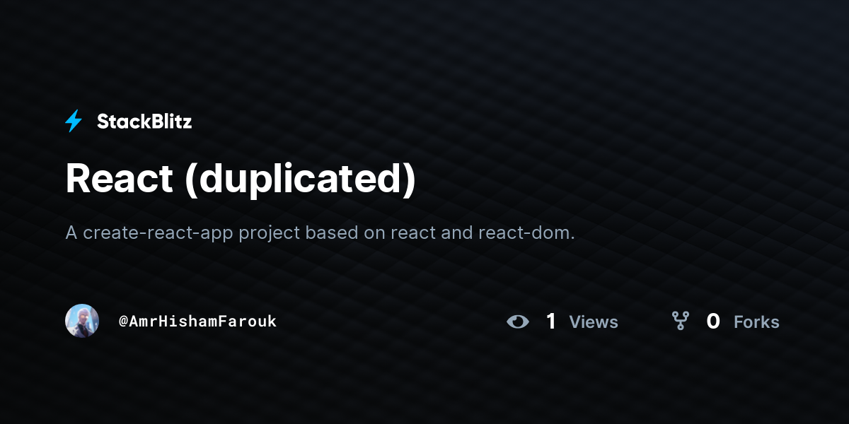 React (duplicated) - StackBlitz