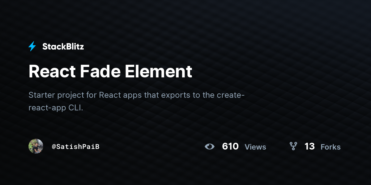 React Fade Element - StackBlitz