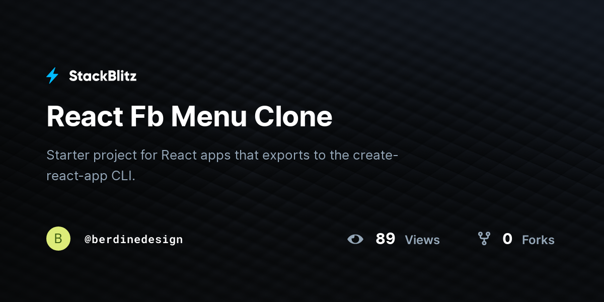 React Fb Menu Clone - StackBlitz