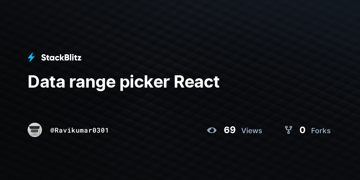 Data range picker React - StackBlitz