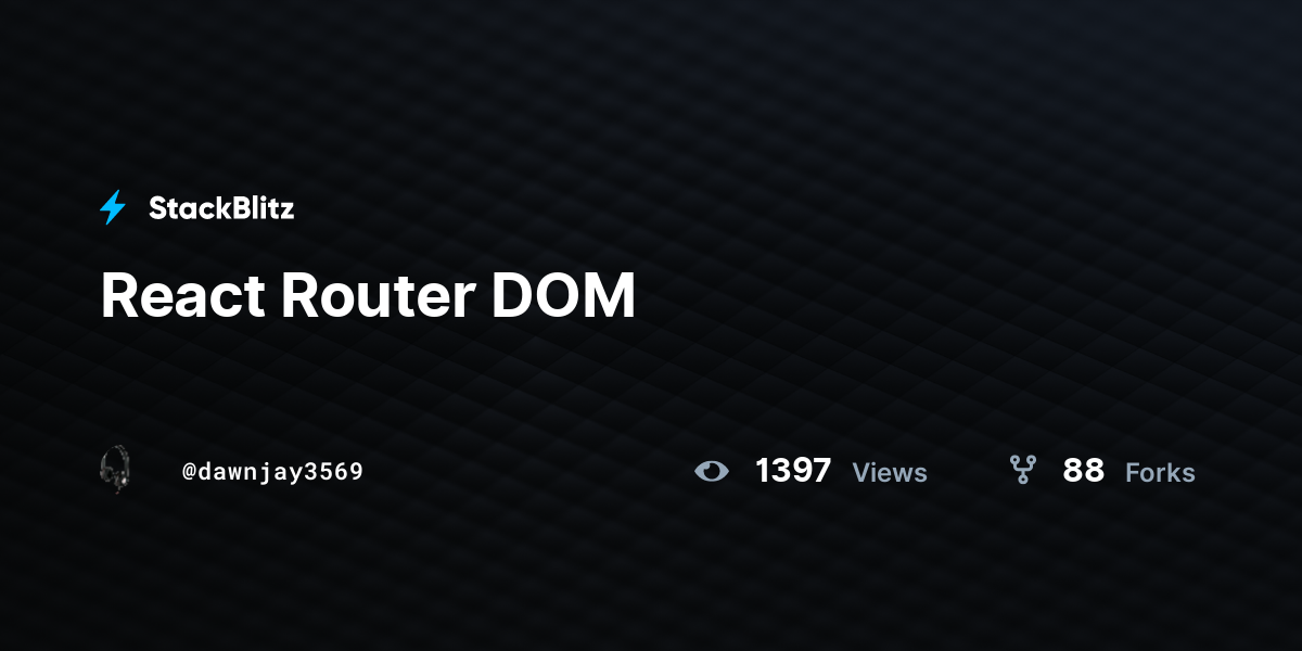 React Router DOM - StackBlitz