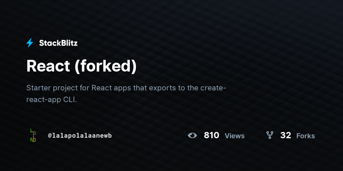 React (forked) - StackBlitz