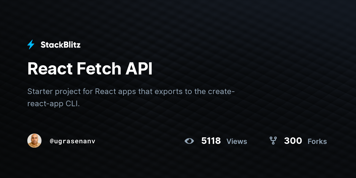 React Fetch API - StackBlitz