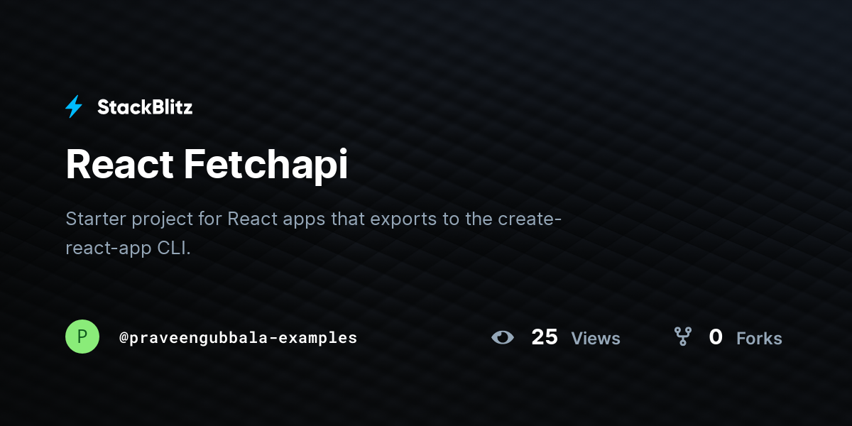 React Fetchapi - StackBlitz