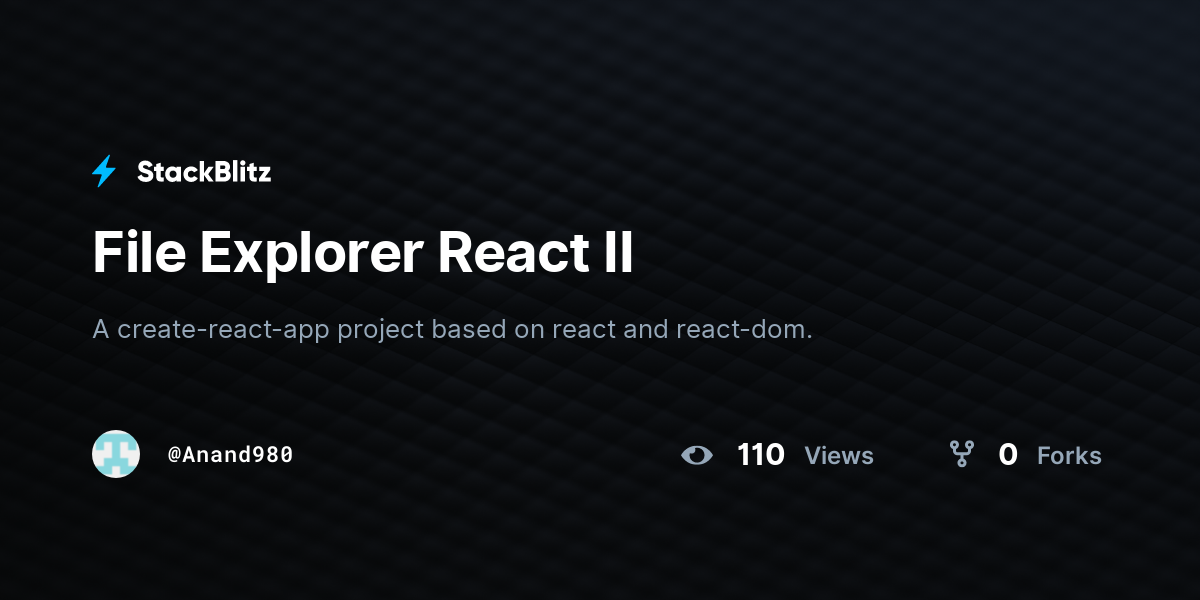 File Explorer React Ii Stackblitz