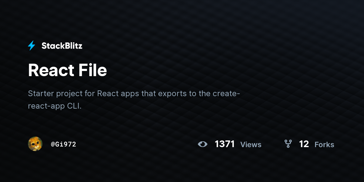React File - StackBlitz