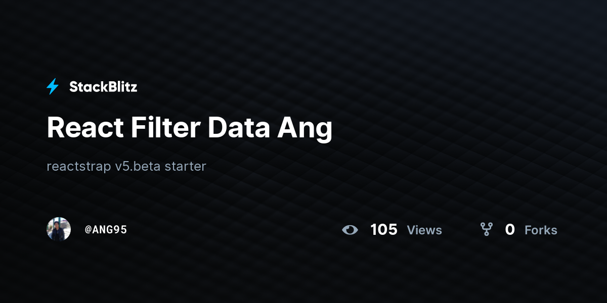 React Filter Data Ang - StackBlitz