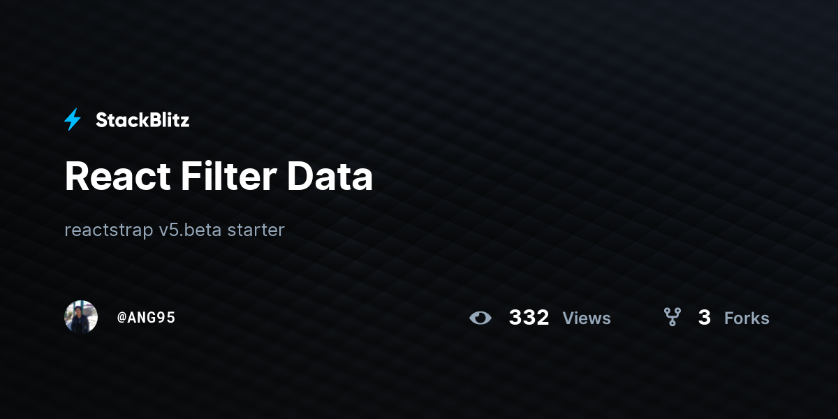 React Filter Data - StackBlitz React Filter Data - StackBlitz
