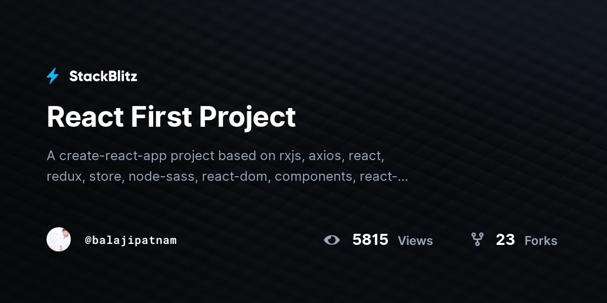 React First Project - StackBlitz