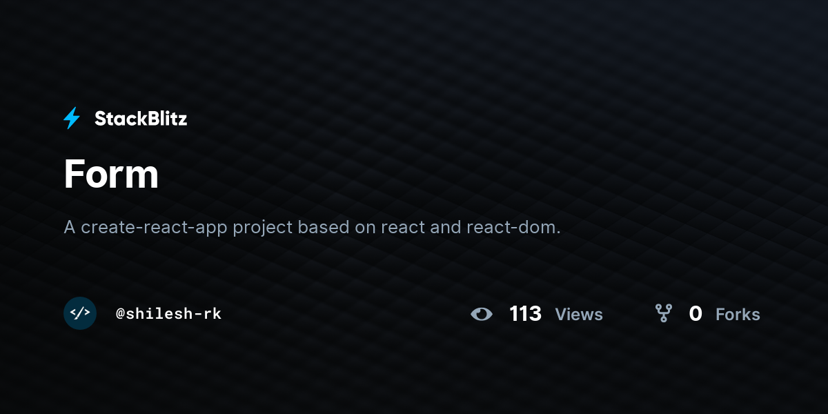 Form - StackBlitz