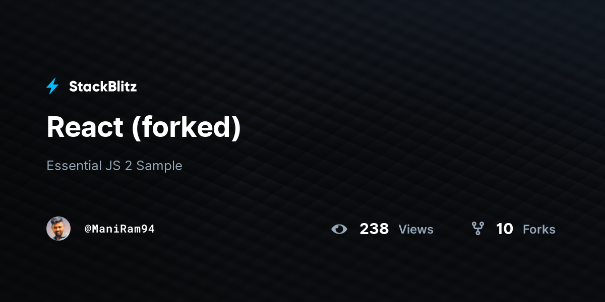 React (forked) - StackBlitz