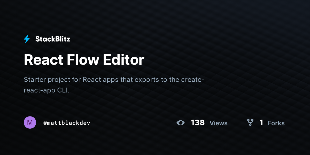 React Flow Editor - StackBlitz