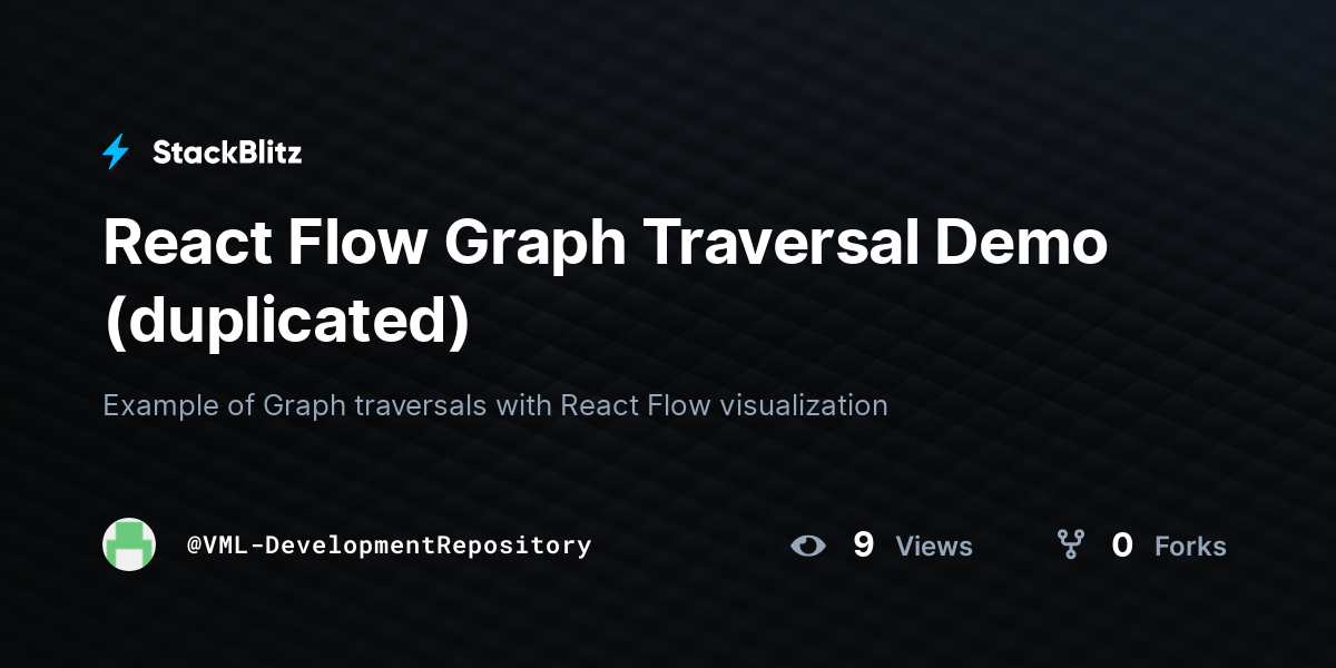 React Flow Graph Traversal Demo (duplicated) - StackBlitz