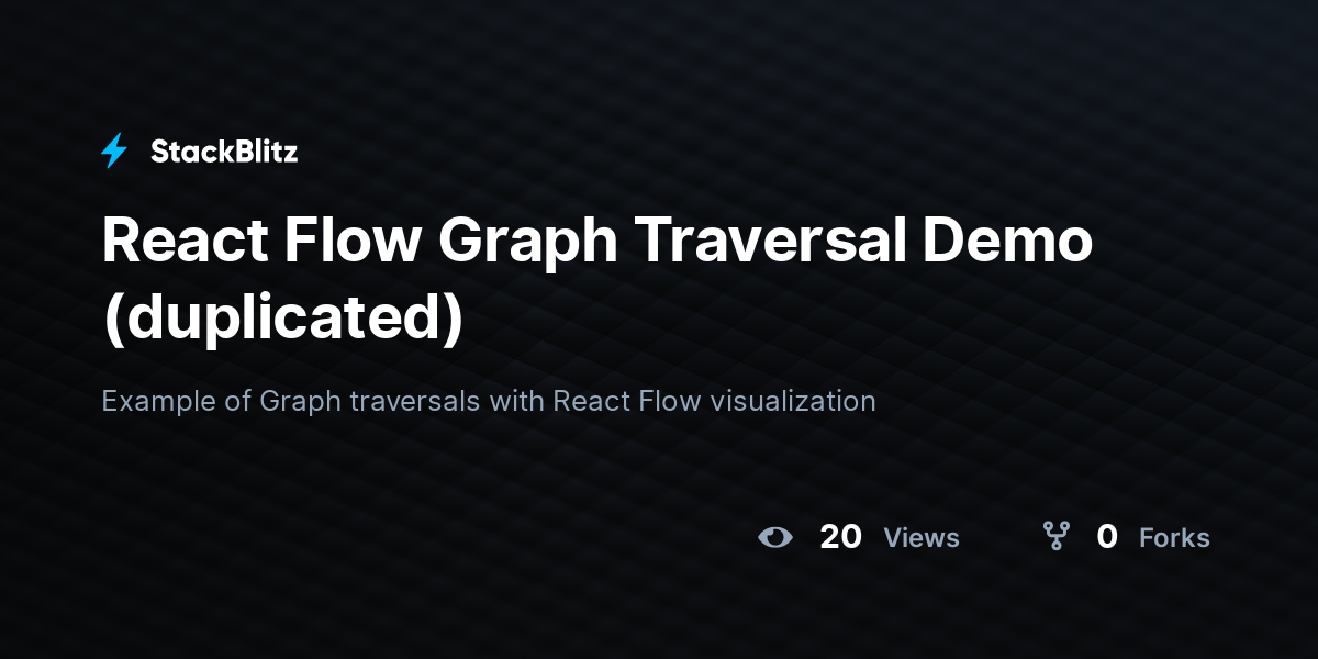 React Flow Graph Traversal Demo (duplicated) - StackBlitz