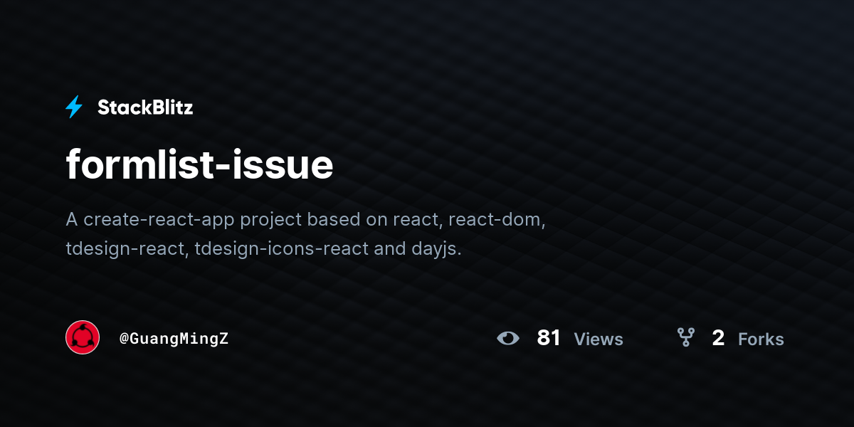 formlist-issue - StackBlitz