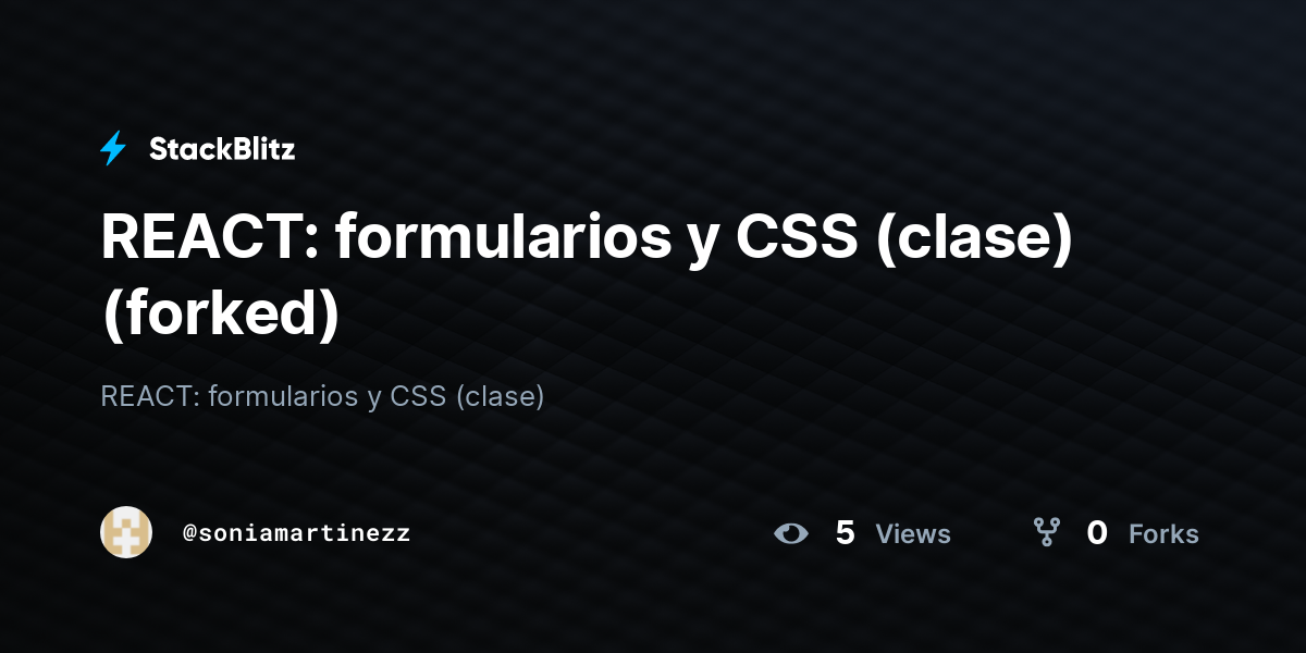 REACT: formularios y CSS (clase) (forked) - StackBlitz