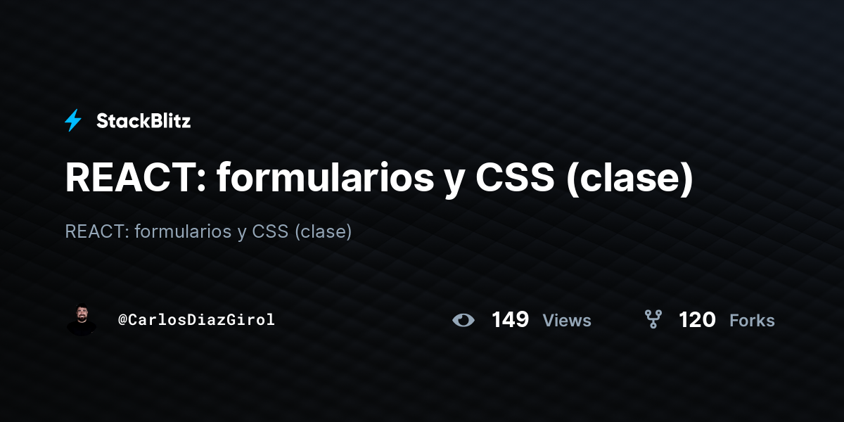 REACT: formularios y CSS (clase) - StackBlitz