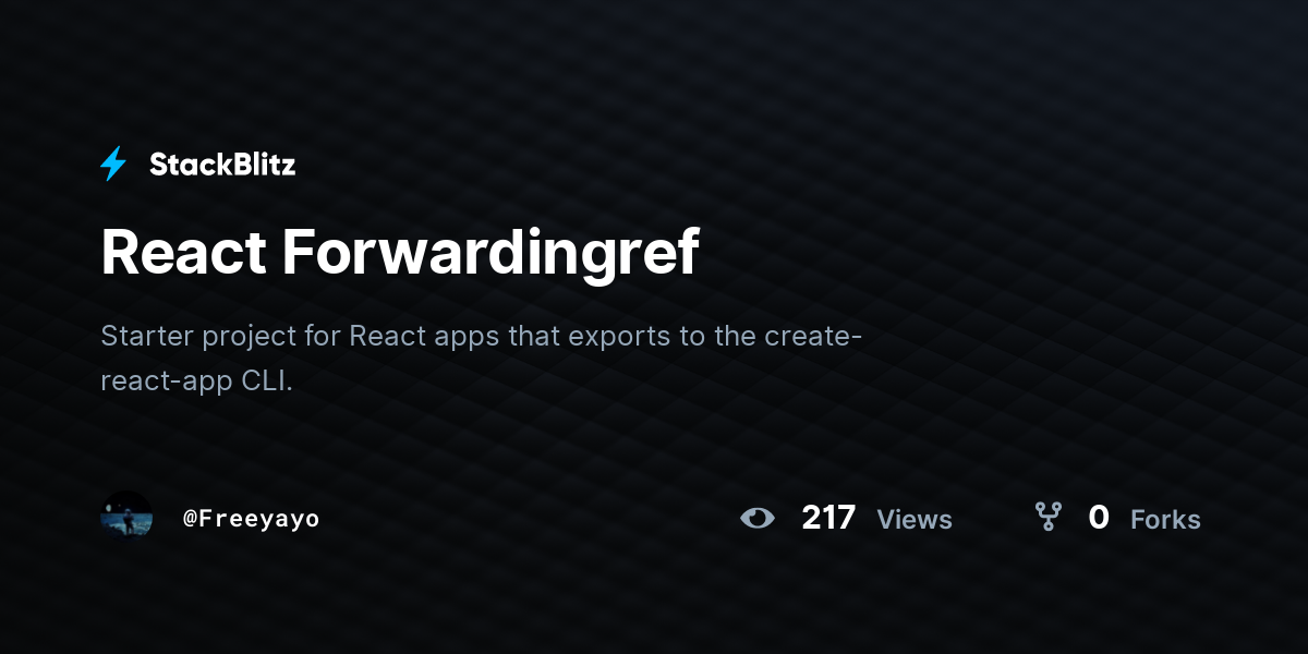 React Forwardingref - StackBlitz React Forwardingref - StackBlitz