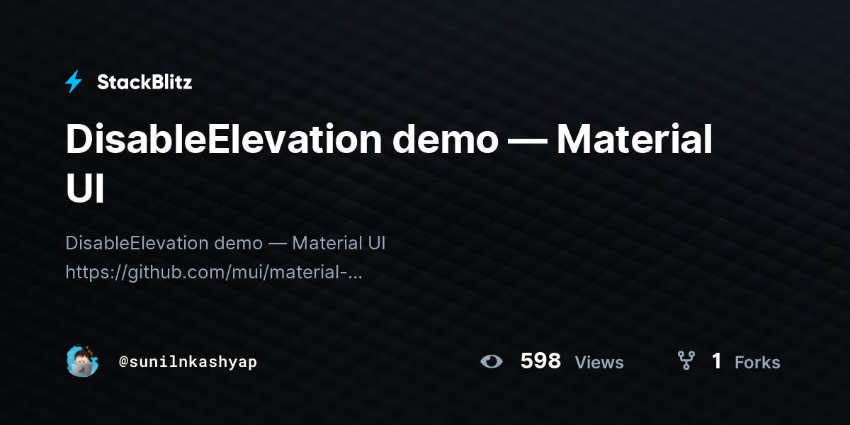 DisableElevation demo — Material UI - StackBlitz