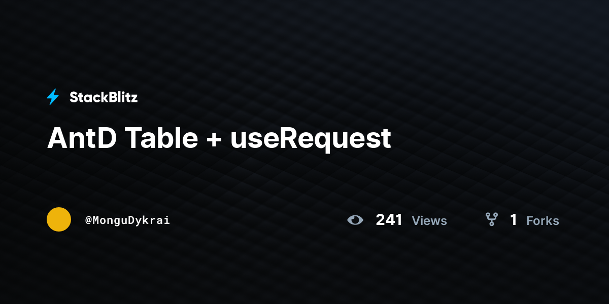 AntD Table + useRequest - StackBlitz