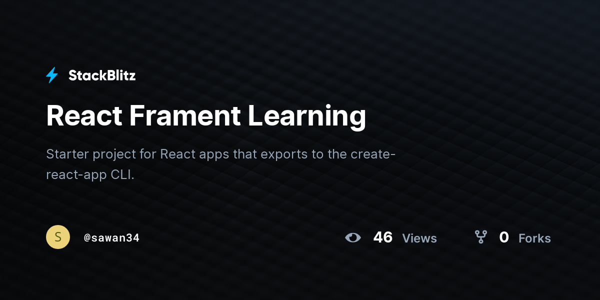 React Frament Learning - StackBlitz