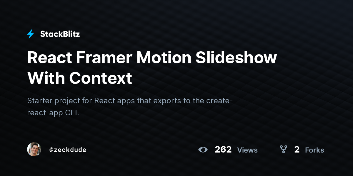 React Framer Motion Slideshow With Context - StackBlitz