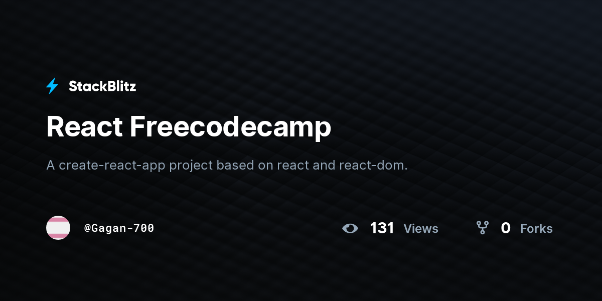 React Freecodecamp - StackBlitz