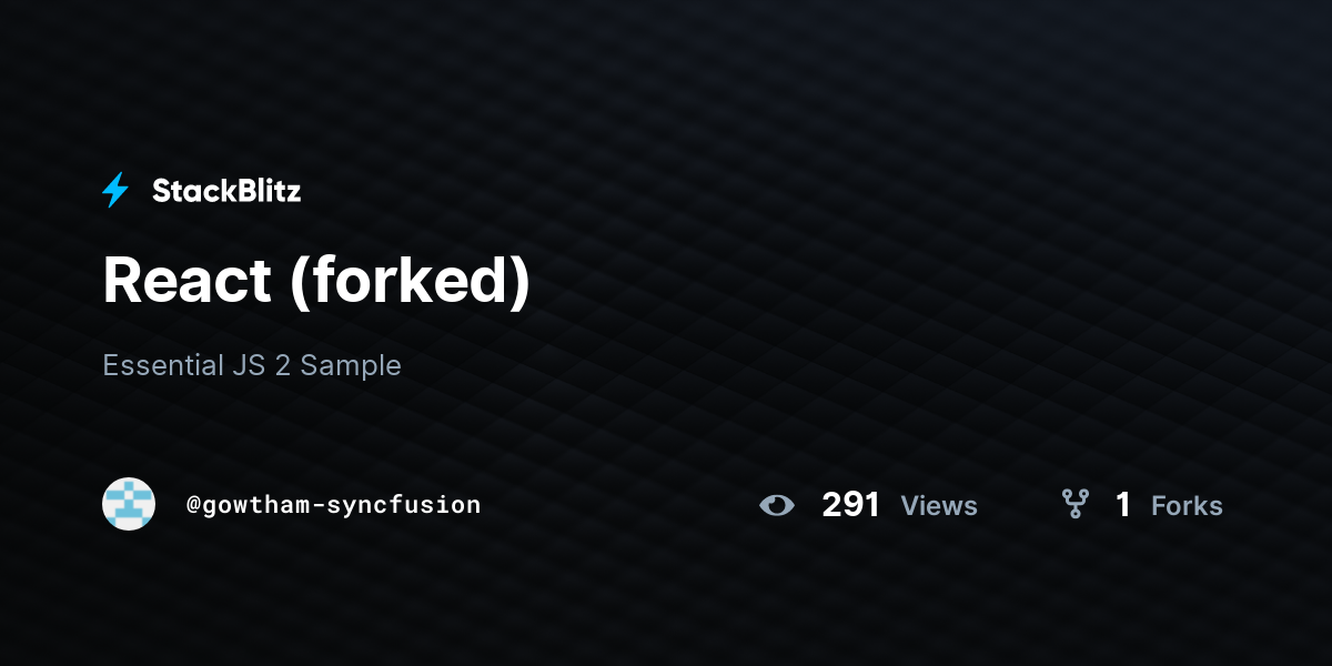 React (forked) - StackBlitz