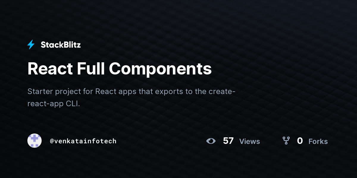 React Full Components - StackBlitz React Full Components - StackBlitz