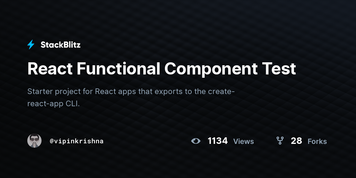 React Functional Component Test - StackBlitz
