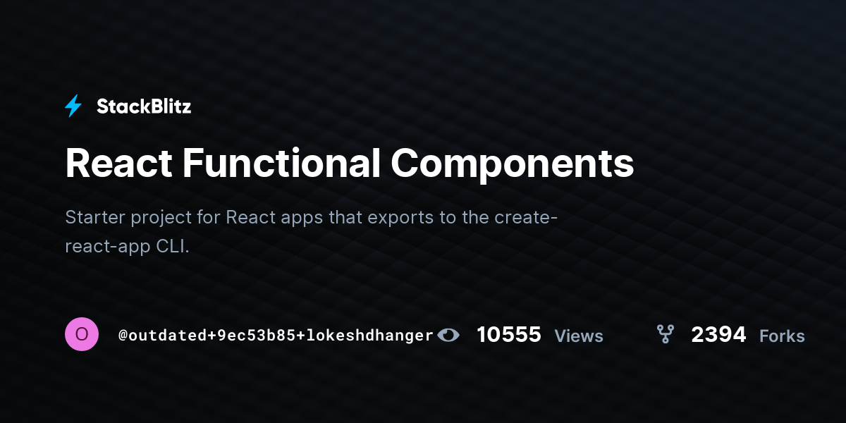 React Functional Components - StackBlitz