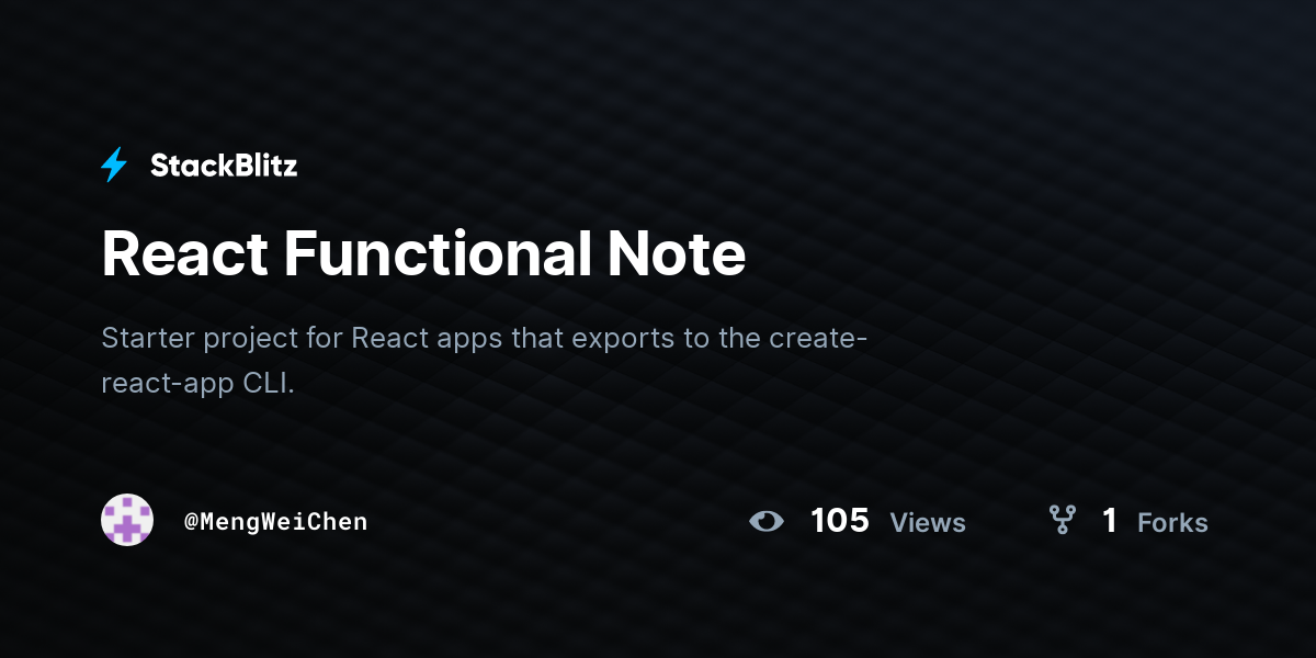 React Functional Note - StackBlitz