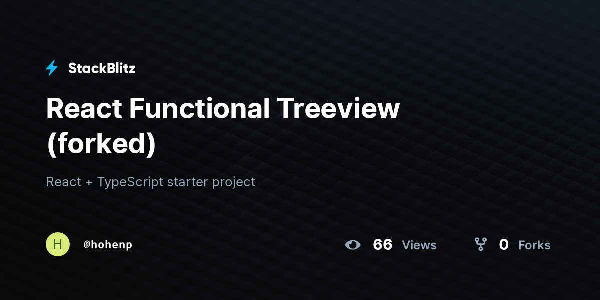 React Functional Treeview Forked Stackblitz