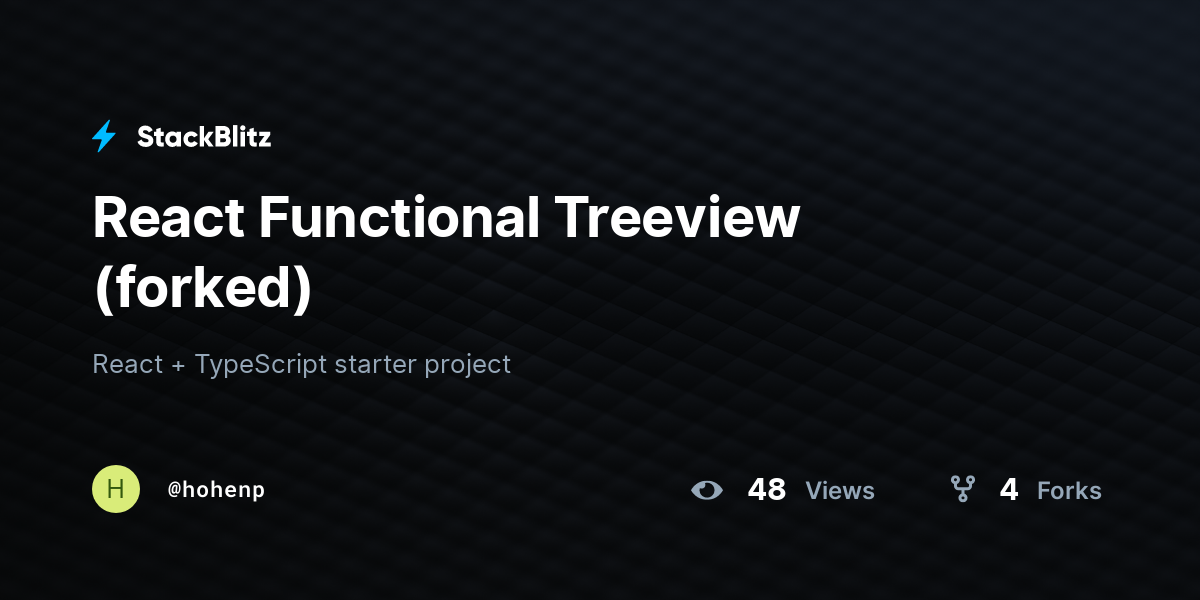 React Functional Treeview (forked) - StackBlitz React Functional Treeview (forked) - StackBlitz