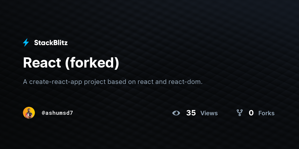 React (forked) - StackBlitz
